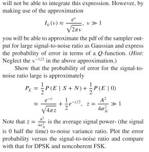 Solved 9.30 Find the probability of error for noncoherent | Chegg.com