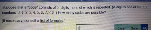 Solved Suppose that a "code" consists of 3 digits, none of | Chegg.com