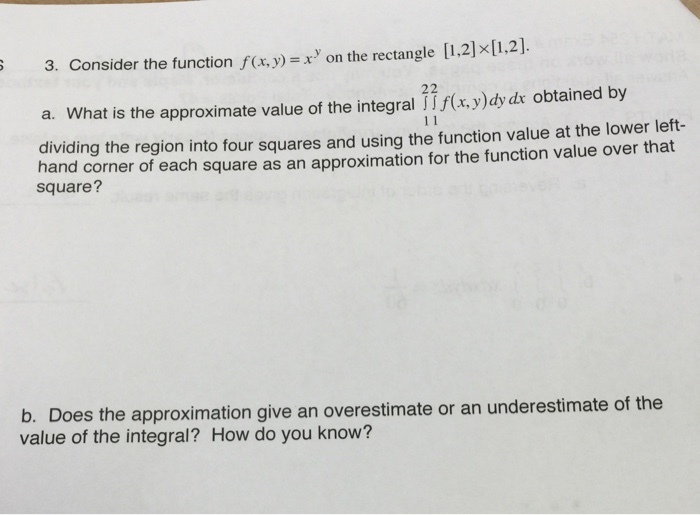 Solved 3. Consider the function f(x,y)=xy on the rectangle | Chegg.com