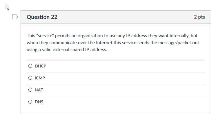 Solved D Question 22 2 pts This 'service permits an | Chegg.com