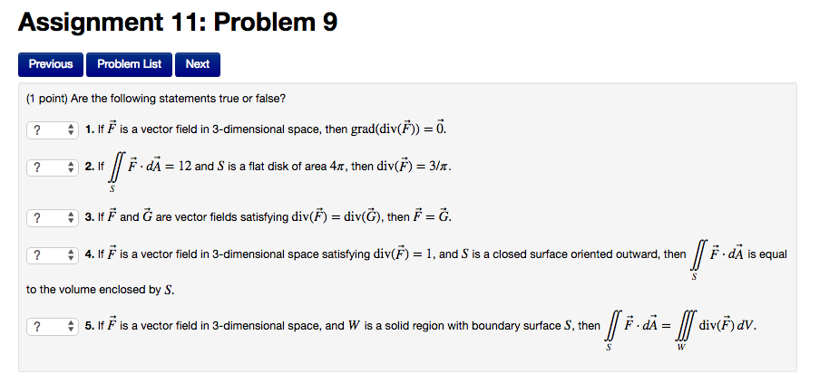 Solved Assignment 11: Problem 9 Previous Problem ListNext (1 | Chegg.com
