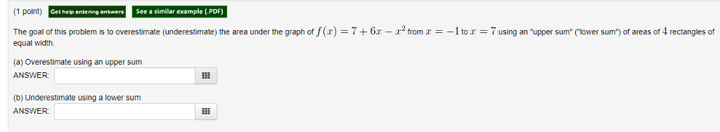 Solved (1 point) Get help entering answers See a similar | Chegg.com