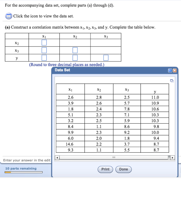 construct a correlation matrix between x1,x2, x3, and | Chegg.com
