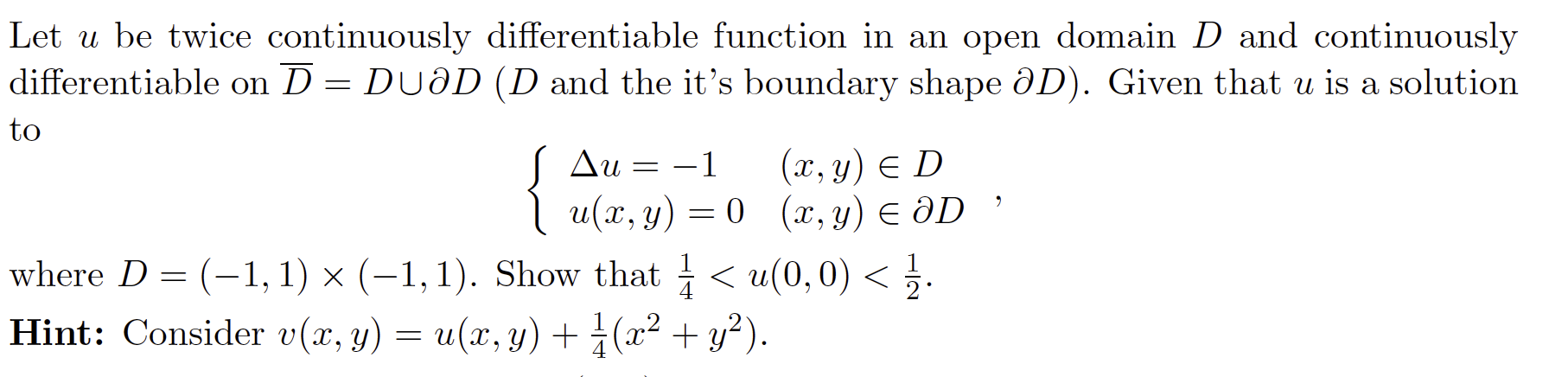 Let u be twice continuously differentiable function | Chegg.com