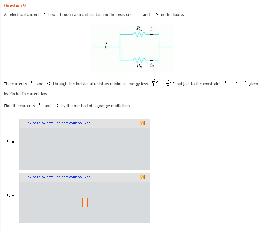 Solved An electrical current I flows through a circuit | Chegg.com