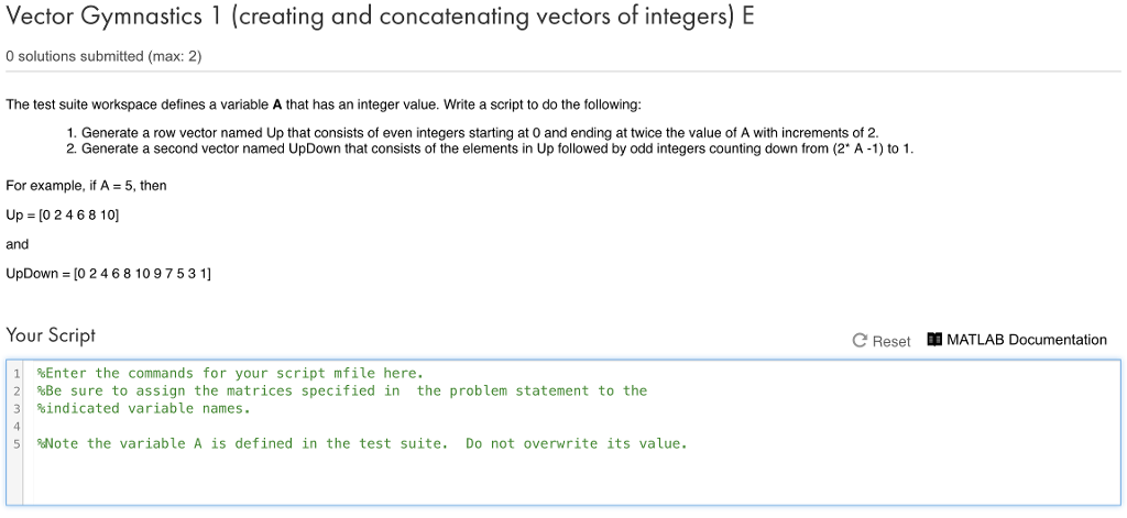 Solved Vector Gymnastics 1 (creating and concatenating | Chegg.com