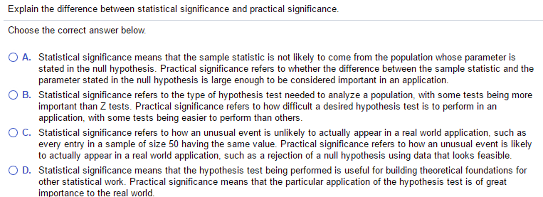 Solved Explain the difference between statistical | Chegg.com Solved Explain the difference between statistical | Chegg.com