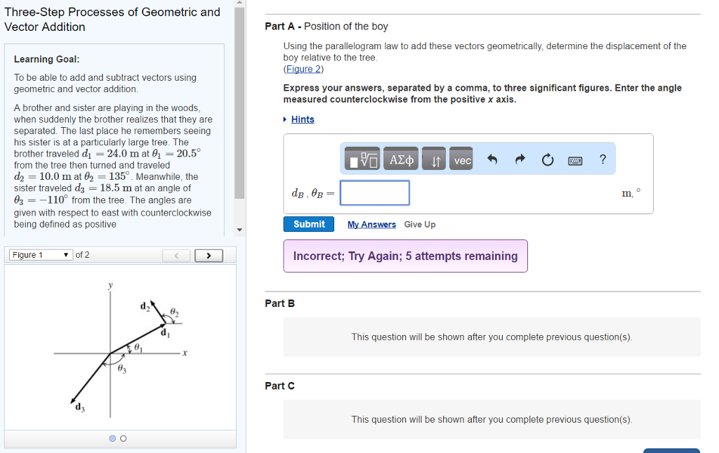 Solved Three-Step Processes of Geometric and Vector Addition | Chegg.com