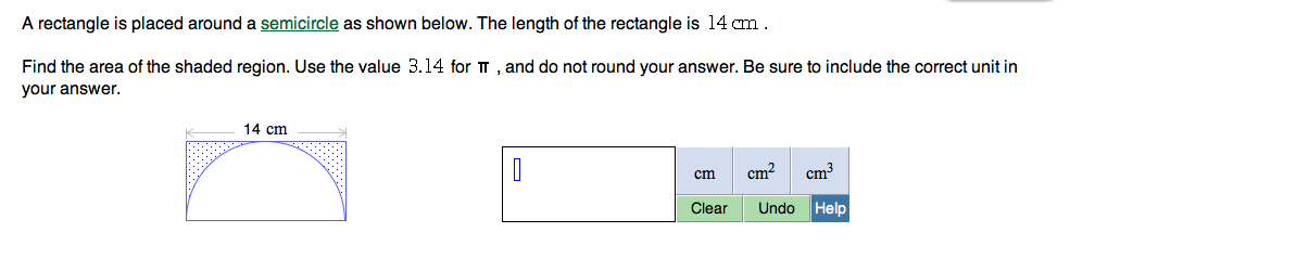 Solved A rectangle is placed around a semicircle as shown | Chegg.com