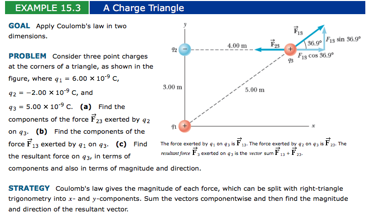 Solved EXAMPLE 15.3 A Charge Triangle GOAL Apply Coulomb's | Chegg.com Solved EXAMPLE 15.3 A Charge Triangle GOAL Apply Coulomb's | Chegg.com