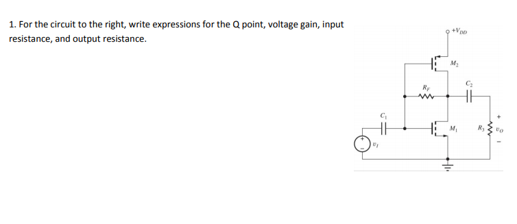 Solved 1. For the circuit to the right, write expressions | Chegg.com