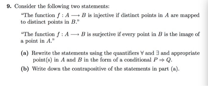 Solved Consider the following two statements: "The function | Chegg.com
