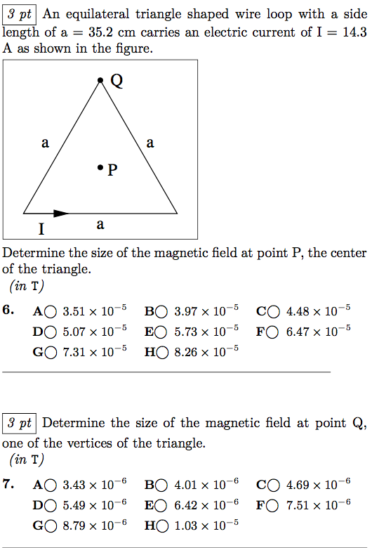 Solved An Equilateral Triangle Shaped Wire Loop With A Side