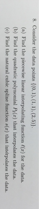 Solved Consider The Data Points 0 1 1 1 2 5 5179