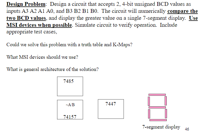 Solved Design Problem: Design a circuit that accepts 2, | Chegg.com