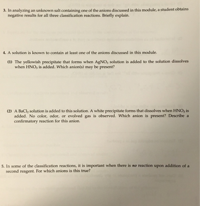 Solved BrThe chemistry and qualitative Analysis of anions. | Chegg.com