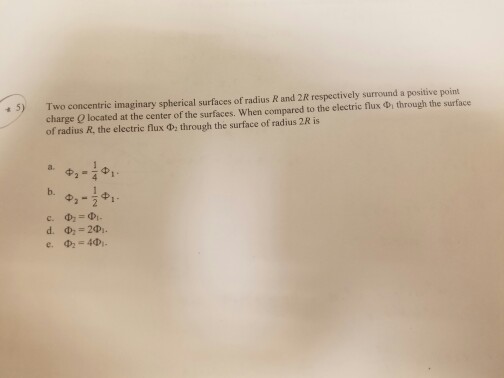 Solved Two concentric imaginary spherical surfaces of radius | Chegg.com