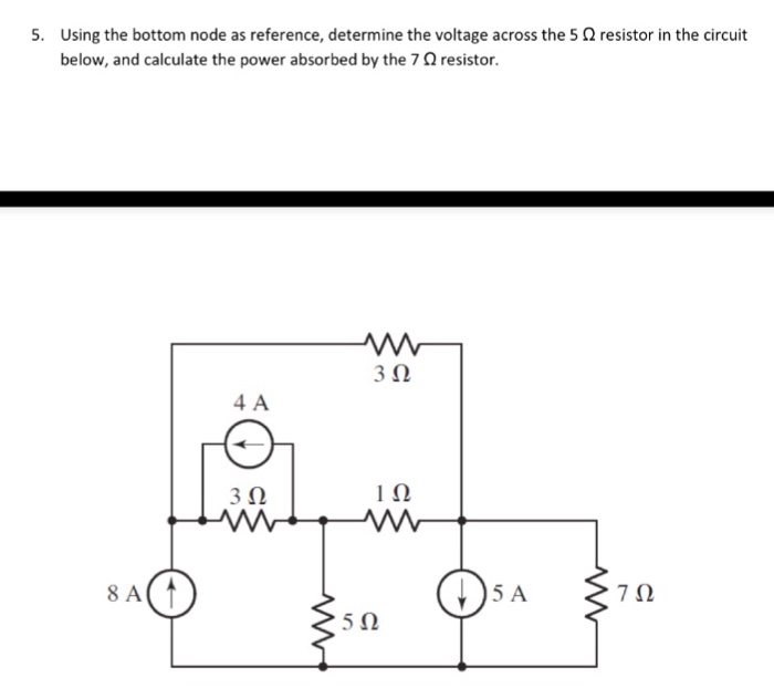 Solved Using the bottom node as reference, determine the | Chegg.com