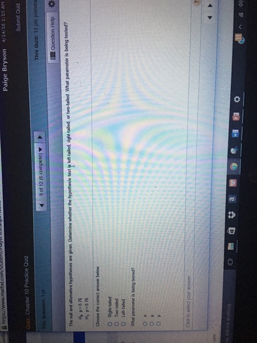 Solved The Null And Alternative Hypotheses Are Given