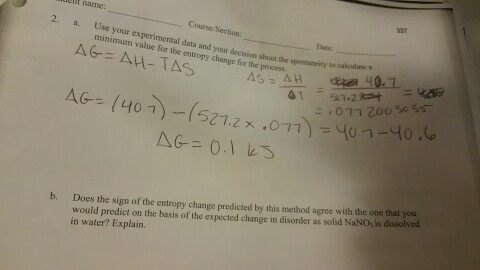 Solved Use your experimental data and your decision about | Chegg.com