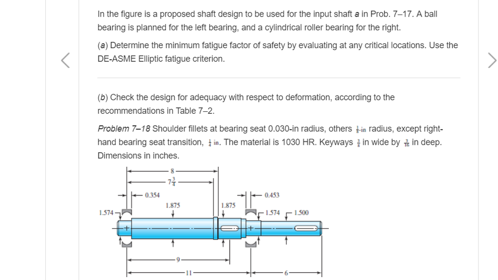 Solved In the figure is a proposed shaft design to be used | Chegg.com