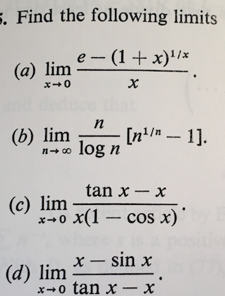 Solved Can you please assist me verify the following limits. | Chegg.com