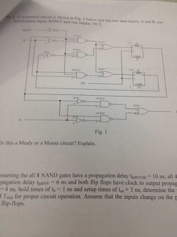 Solved A Sequential Circuit Is Shown In Fig 1 Below Has Two 