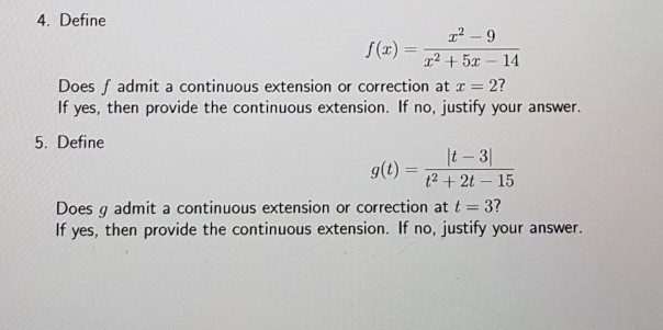 Solved Define f(x) = x^2 - 9/x^2 + 5x - 14 Does f admit a | Chegg.com Solved Define f(x) = x^2 - 9/x^2 + 5x - 14 Does f admit a | Chegg.com