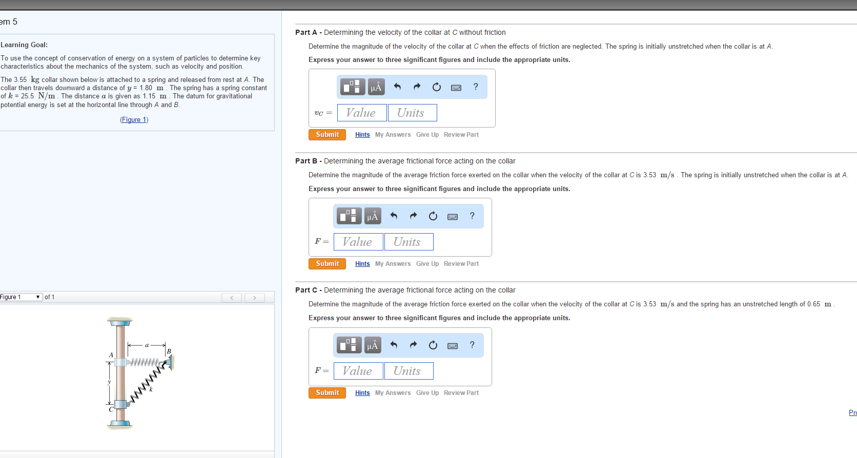 Solved Learning Goal: To use the concept of conservation of | Chegg.com