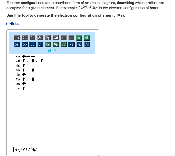 Arsenic Orbital Diagram