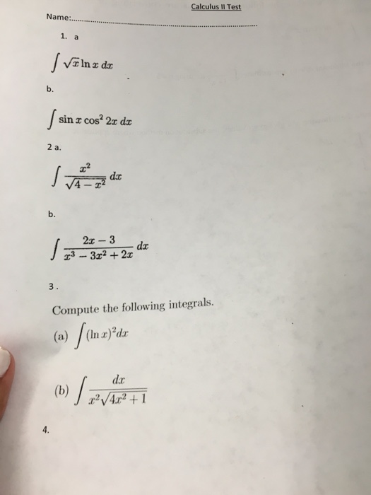 Solved Integral squareroot x ln x dx integral sin x cos^2 | Chegg.com