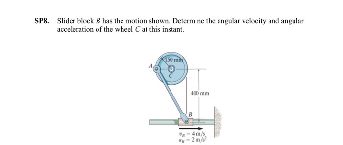 Solved Slider block B has the motion shown. Determine the | Chegg.com
