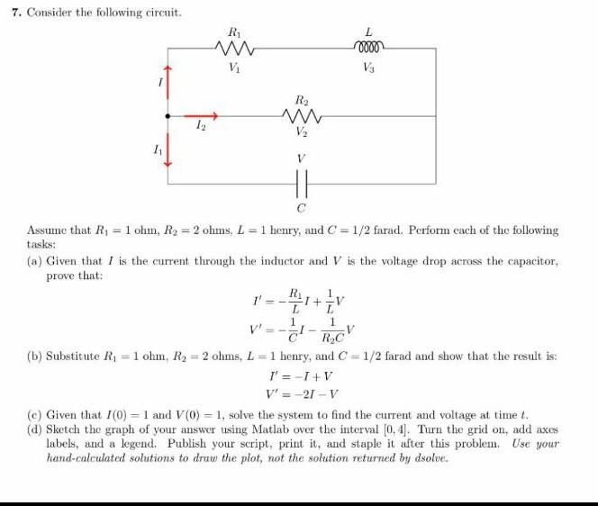 Solved 7. Consider the following circuit 20hns. L-1 henry, | Chegg.com