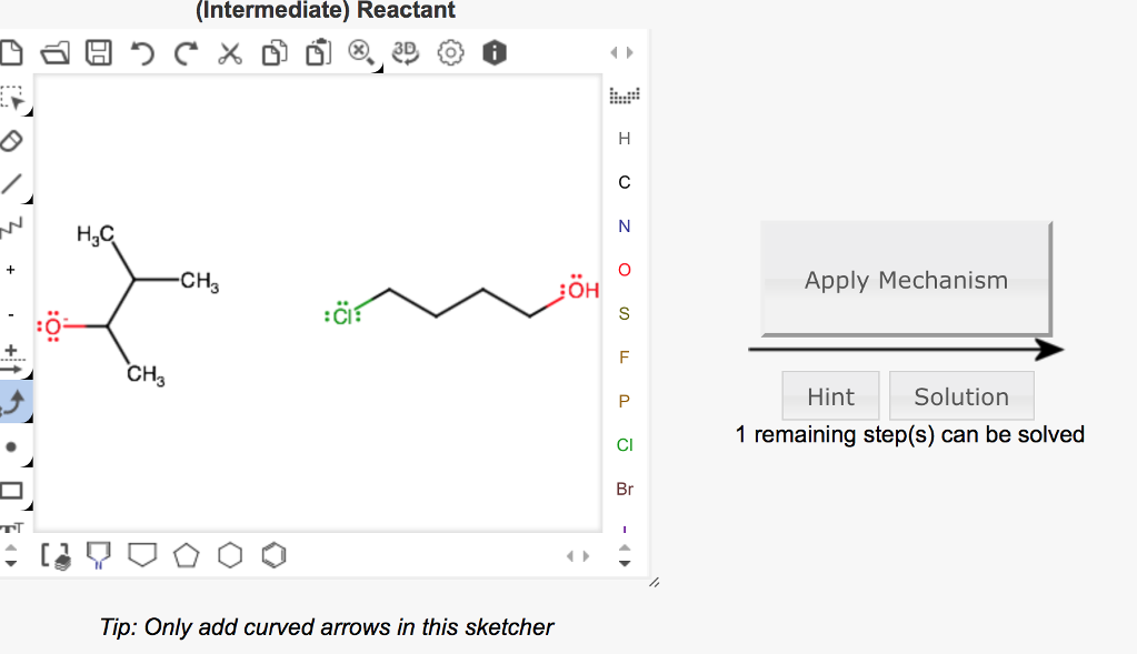 Solved (Intermediate) Reactant HaC CH OH :CIE :O CH CI Br | Chegg.com