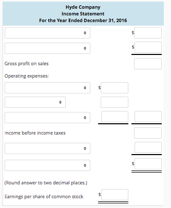 Solved Worksheet, Income Statements, and Schedule of Cost of | Chegg.com