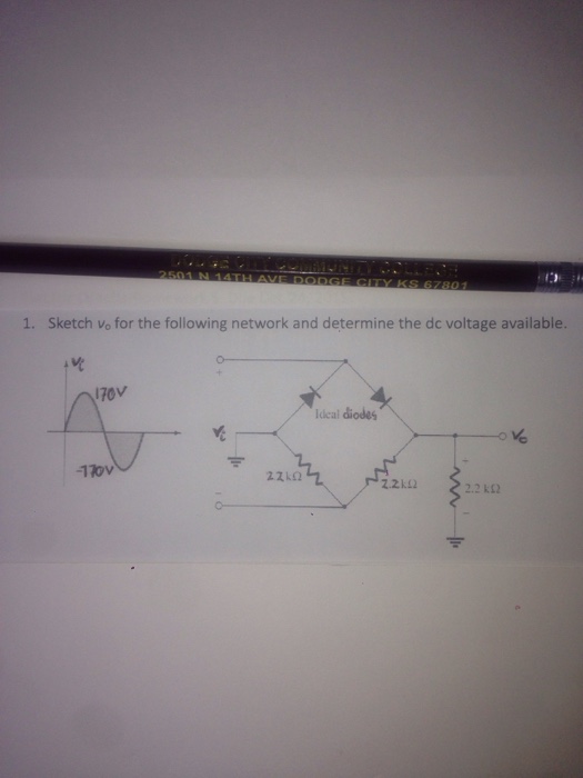 Solved Sketch V_o for the following network and determine | Chegg.com