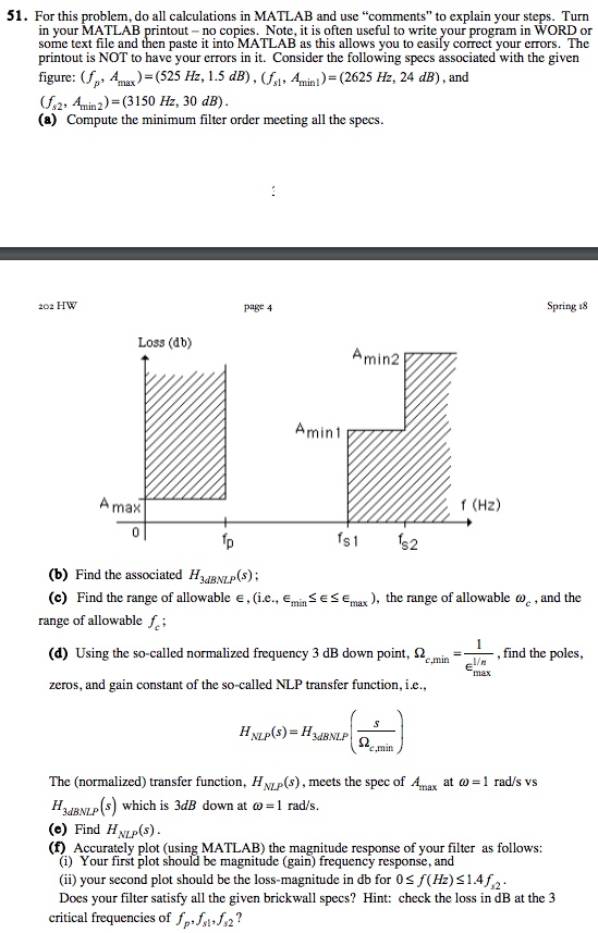 Solved 51. For this problem, do all calculations in MATLAB | Chegg.com