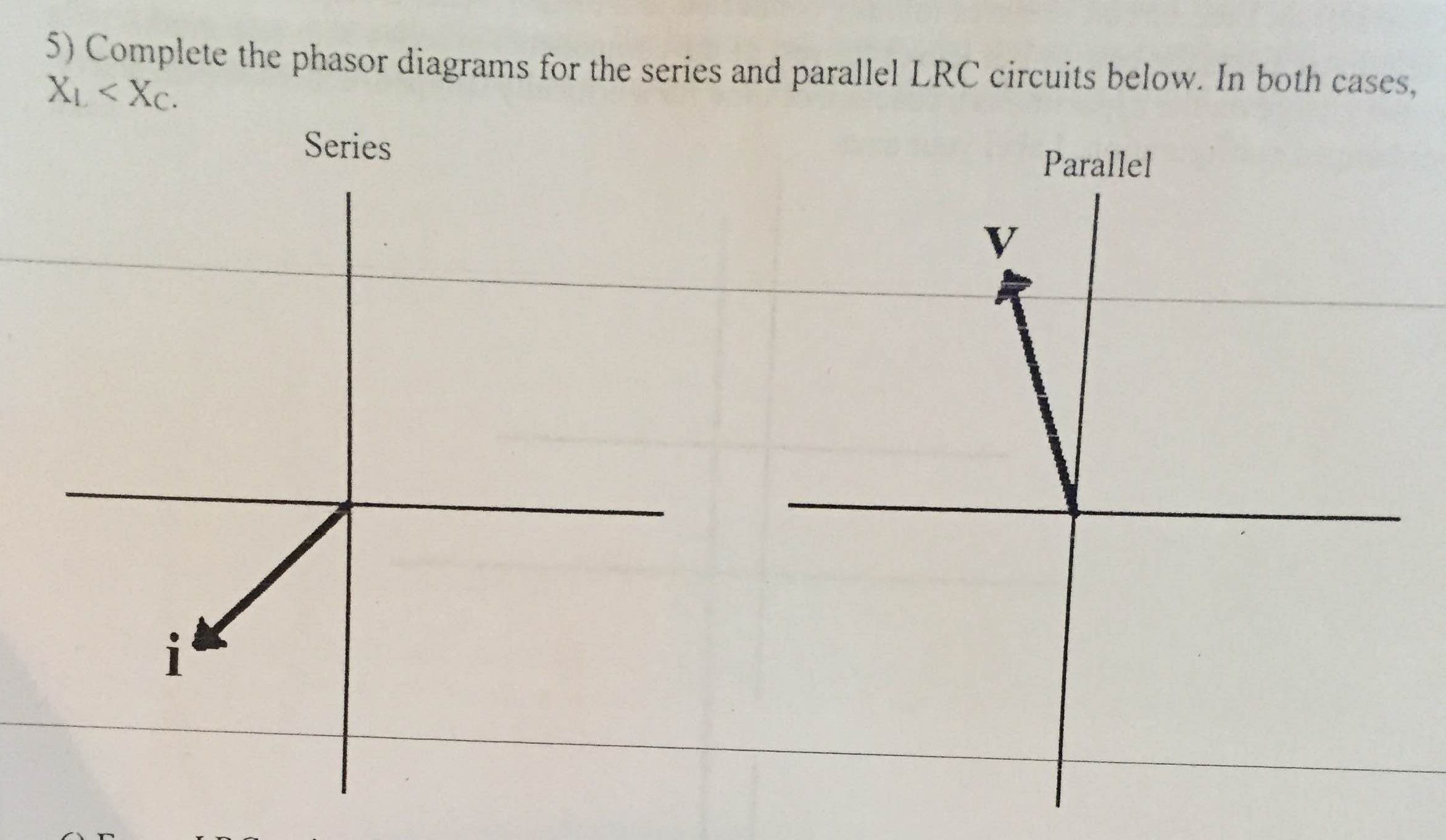 Solved Complete the phasor diagrams for the series and | Chegg.com