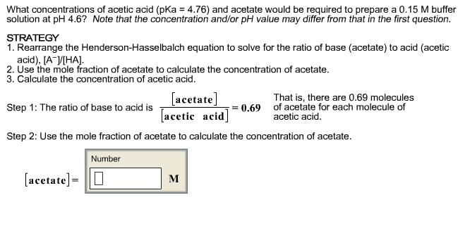Solved What concentrations of acetic acid (pKa = 4.76) and | Chegg.com