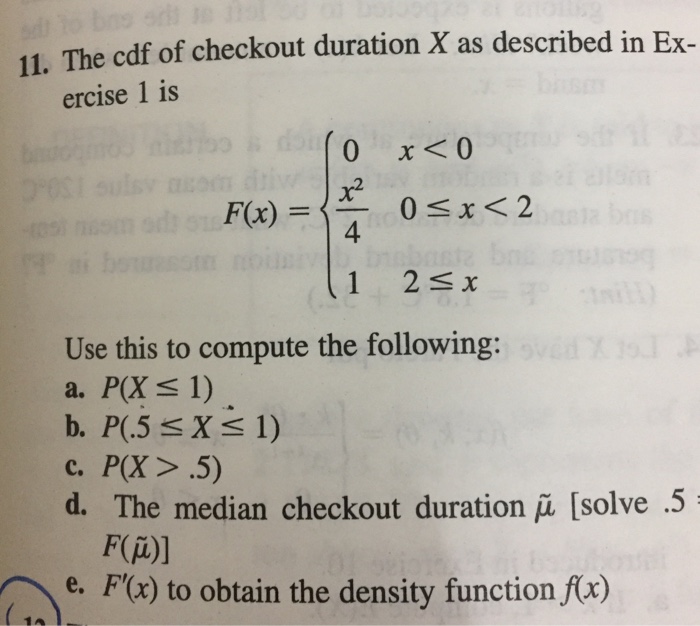 Solved The cdf of checkout duration X as described in | Chegg.com