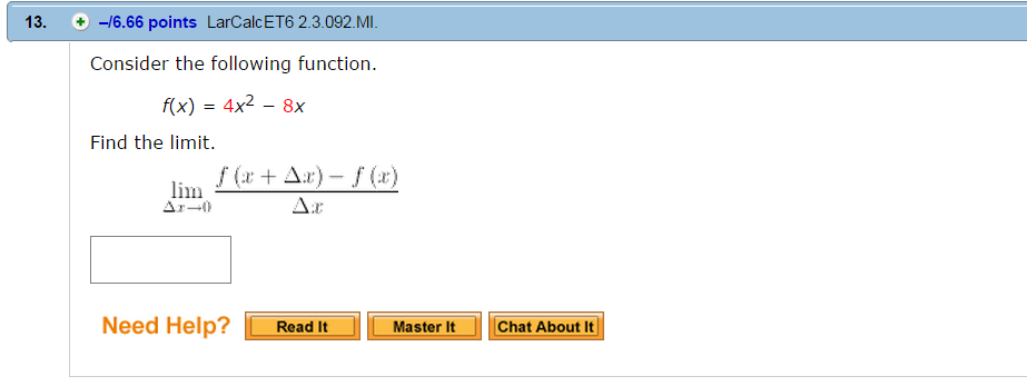 Solved Consider The Following Function F X 4x2 8x