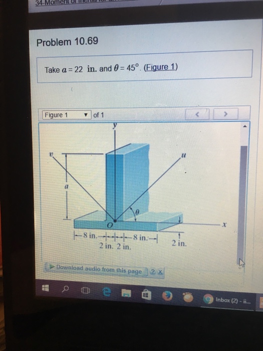 Solved Take a = 22 in. and theta = 45 Degree. | Chegg.com