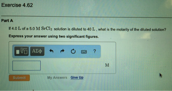 Solved If 4.0 L of a 5.0 M SrCl_2 solution is diluted to | Chegg.com