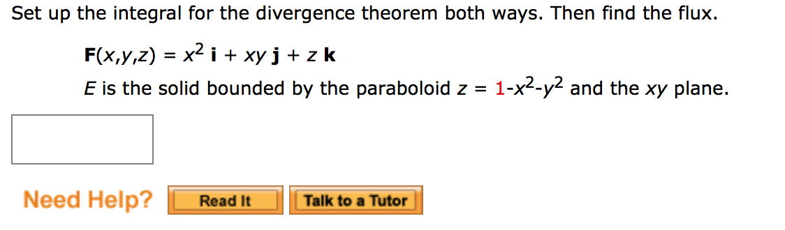 Solved Set up the integral for the divergence theorem both | Chegg.com