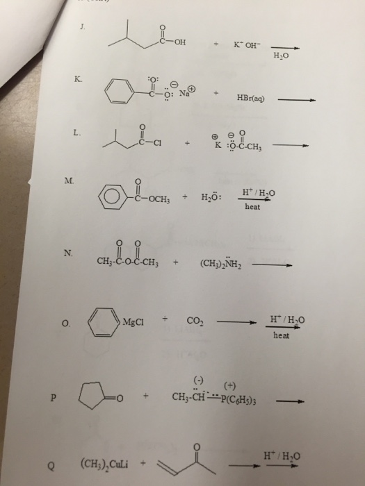 Solved C- OH K OH H20 O: Na HBr(aq) C-Cl K :O-C-CH3 C-OCH3 | Chegg.com