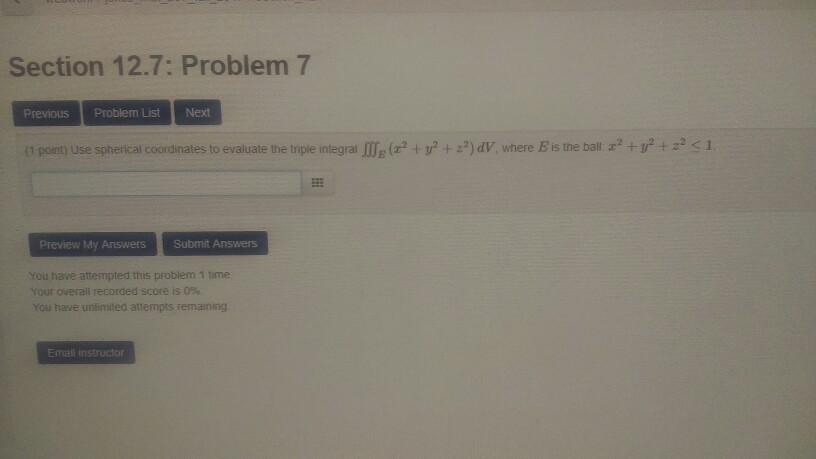 Solved Section 12.7: Problem 7 Previous Problem List Next (1 | Chegg.com