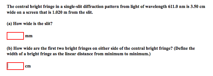 Solved The central bright fringe in a single-slit | Chegg.com