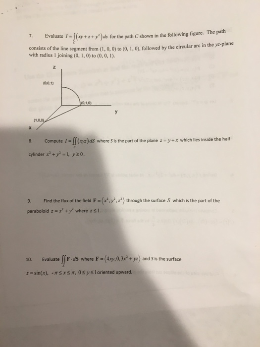 Solved Evaluate I = integral_C (xy + z + y^2) ds for the | Chegg.com