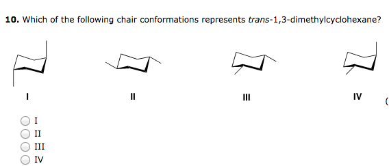 Solved Which of the following chair conformations represents | Chegg.com