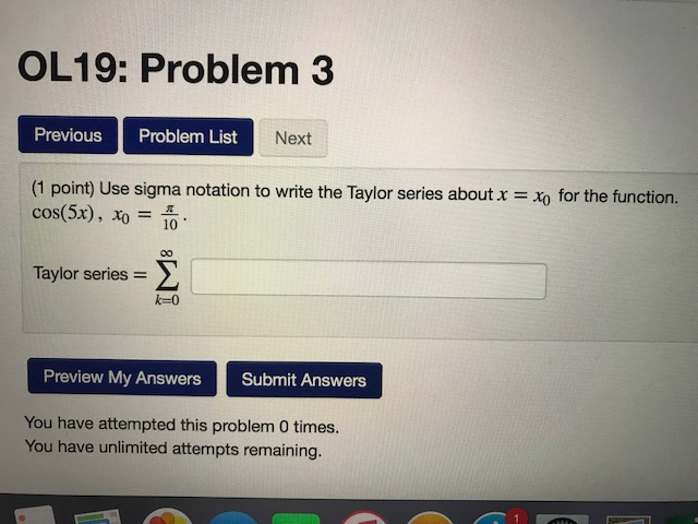Solved OL19: Problem 3 PreviousProblem List Next (1 point) | Chegg.com Solved OL19: Problem 3 PreviousProblem List Next (1 point) | Chegg.com